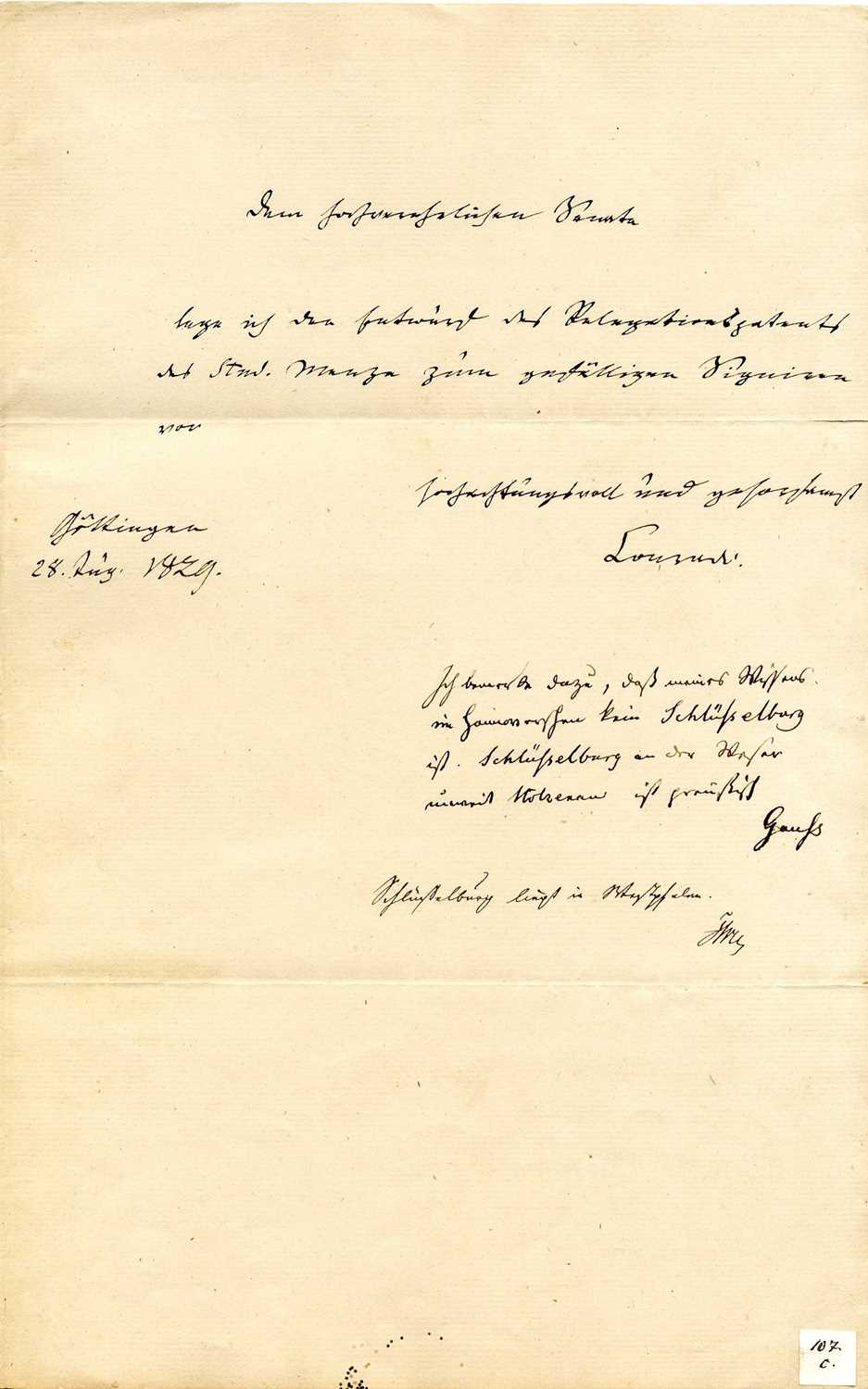 Lot 1111 - GAUSS CARL FRIEDRICH: (1777-1855)