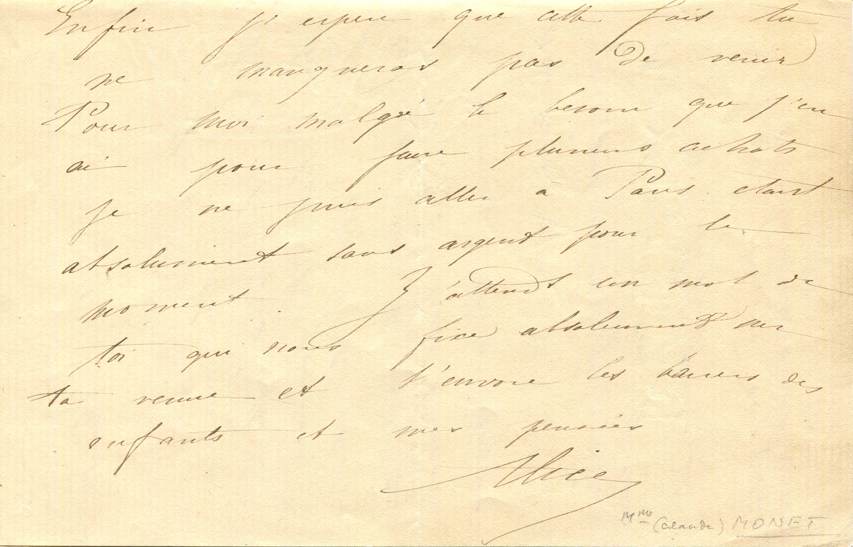 Lot 631 - HOSCHEDE MONET ALICE: (1844-1911)