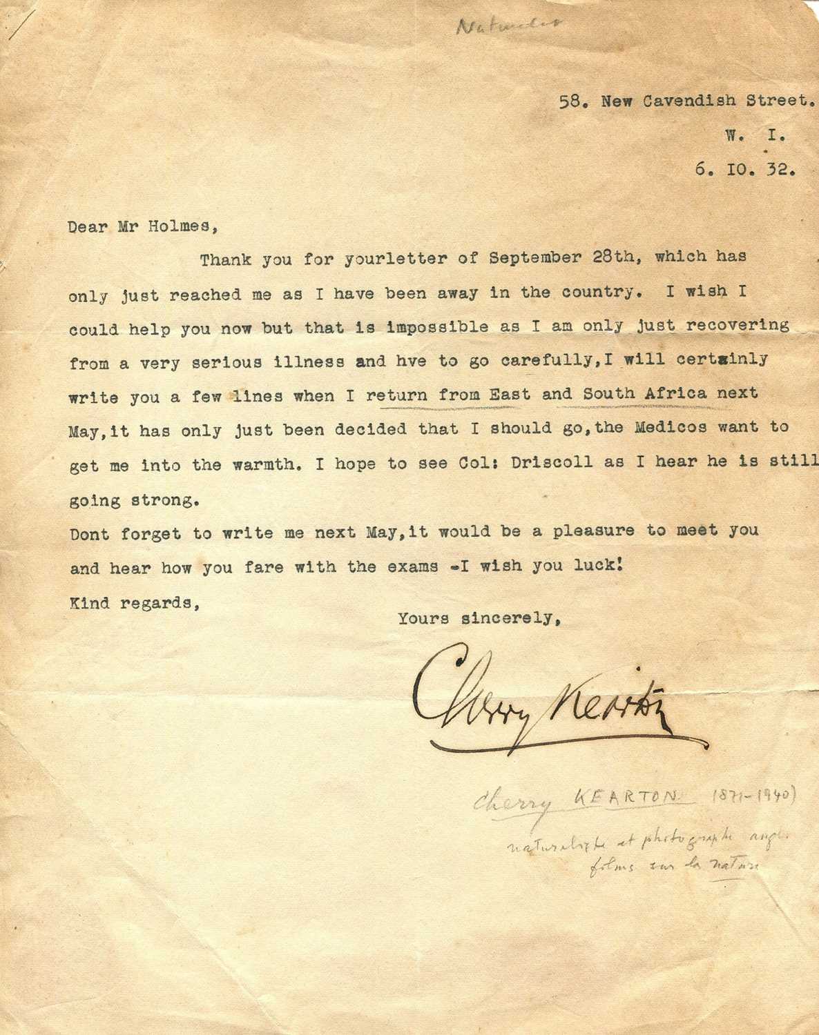 Lot 1094 - KEARTON CHERRY: (1871-1940)