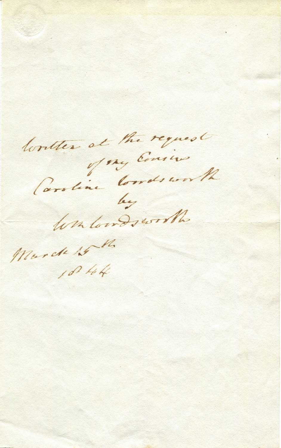 Lot 1157 - WORDSWORTH WILLIAM: (1770-1850)