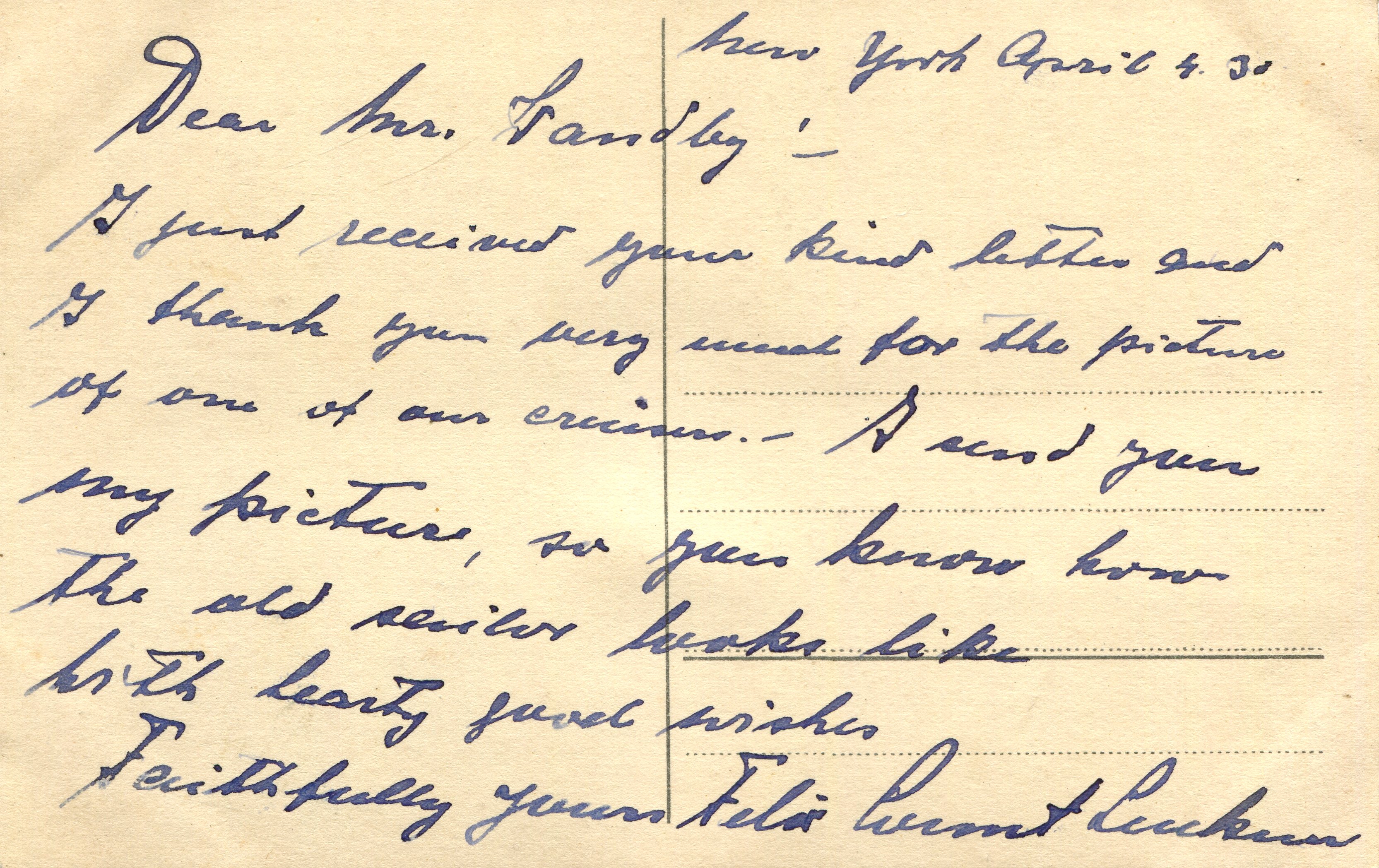 Lot 373 - LUCKNER FELIX VON: (1881-1966)