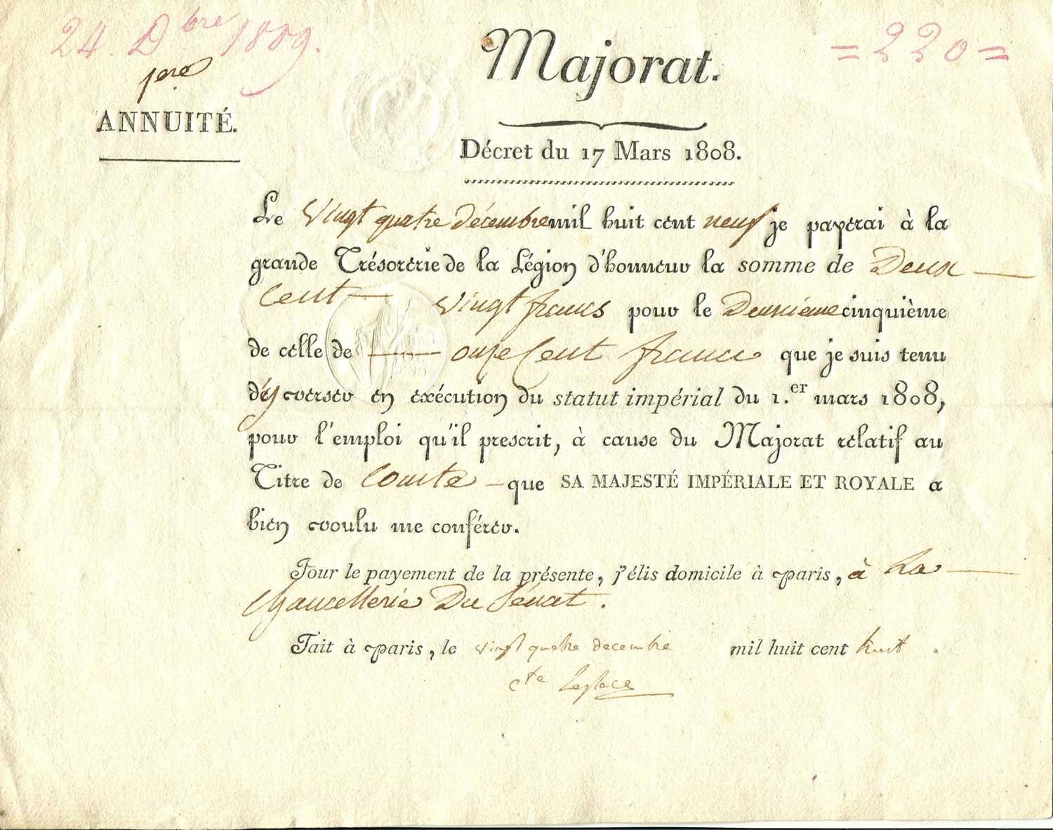 Lot 1236 - LAPLACE PIERRE SIMON: (1749-1827)