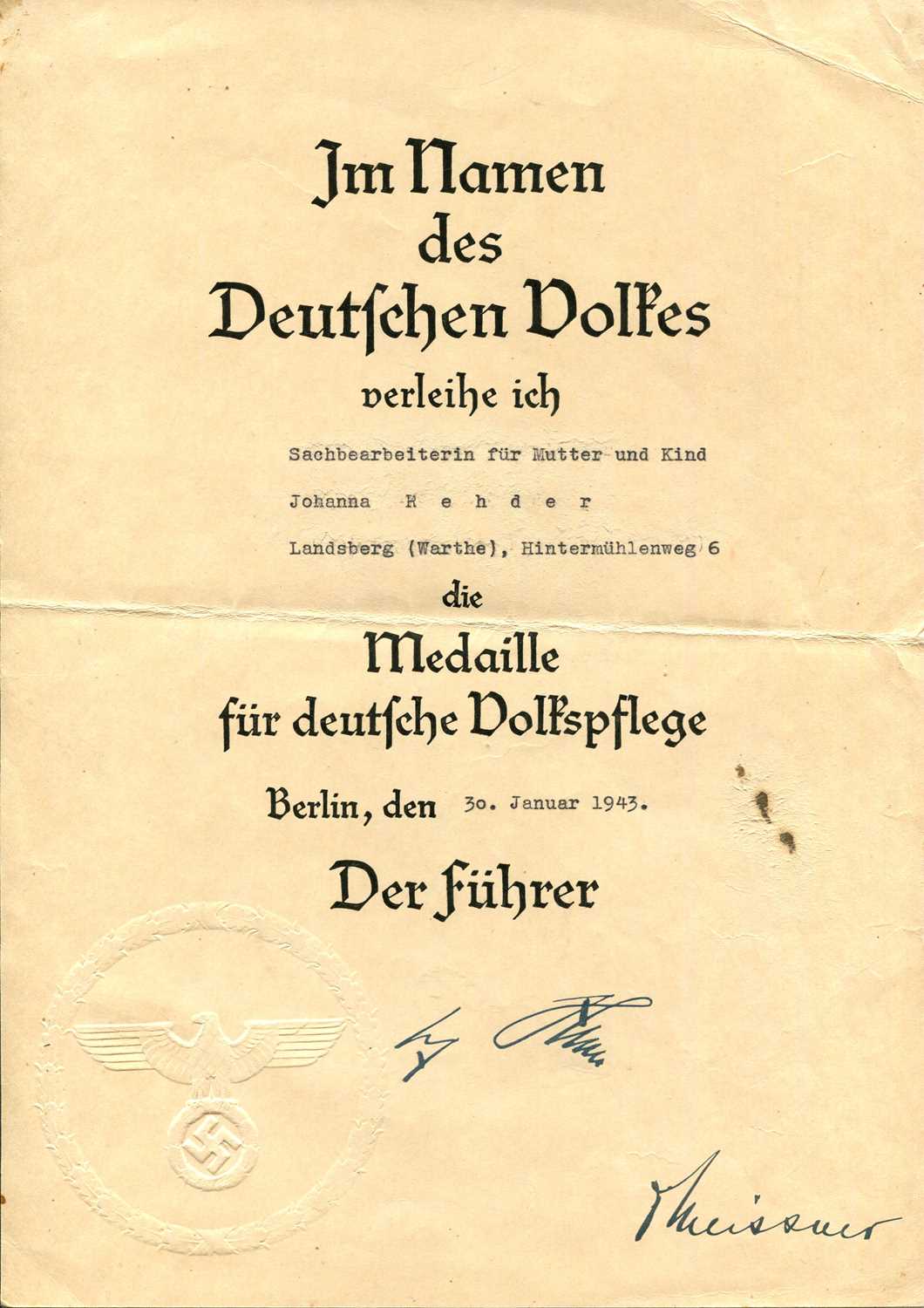 Lot 960 - [HITLER ADOLF]: (1889-1945)