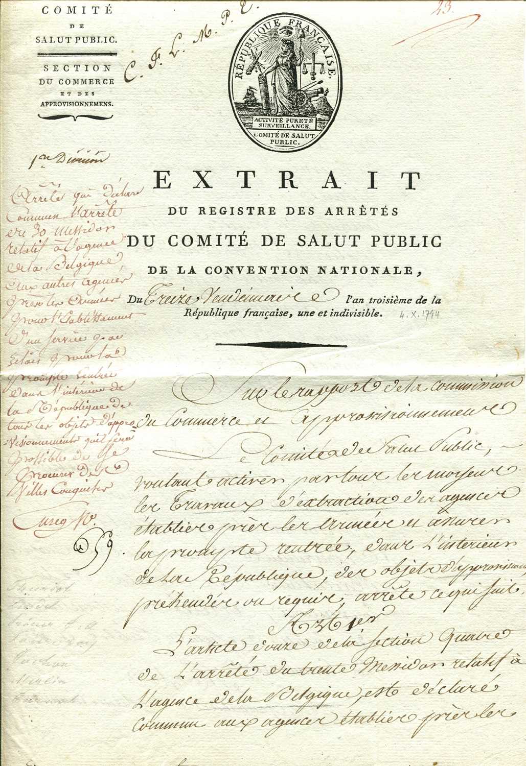 Lot 1251 - COMMITTEE OF PUBLIC SAFETY: