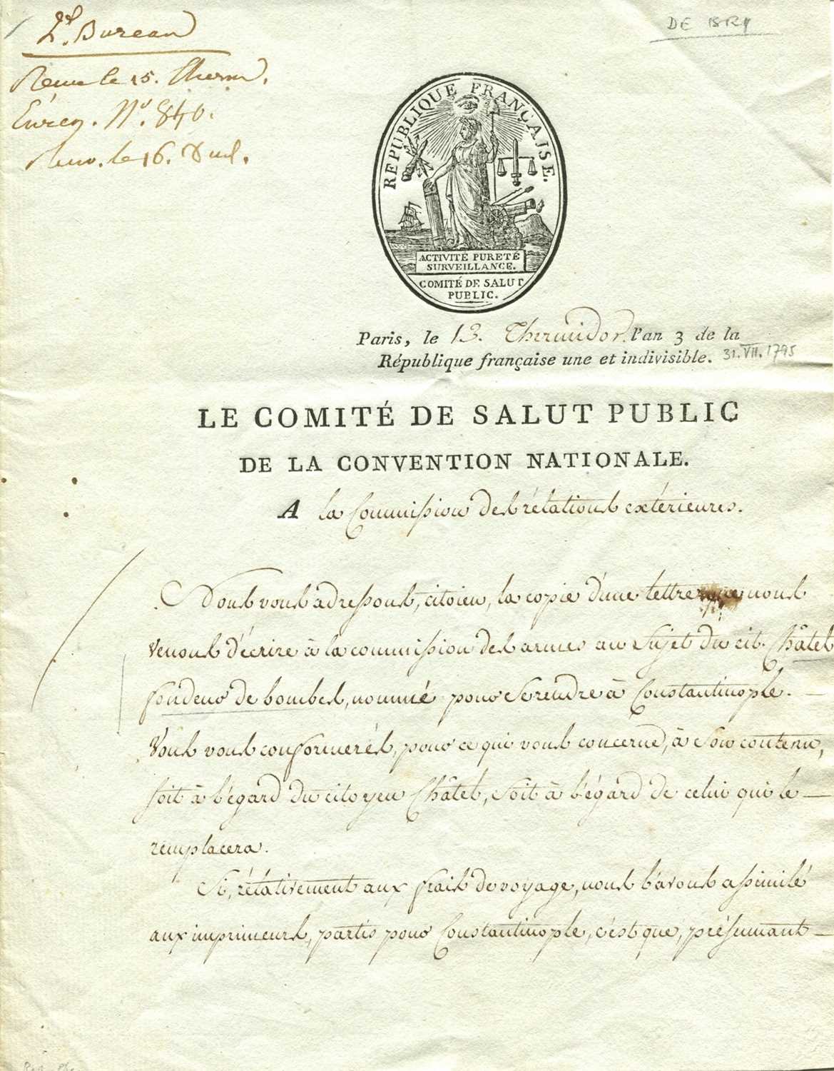Lot 1252 - COMMITTEE OF PUBLIC SAFETY: