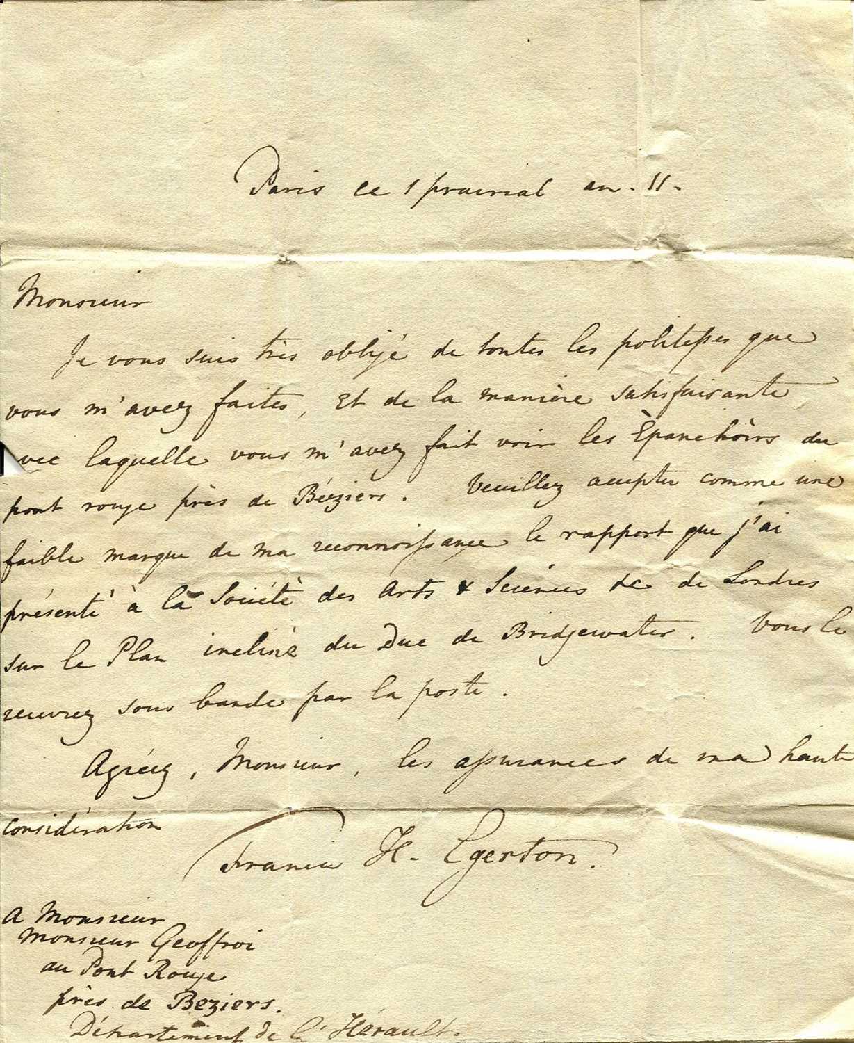Lot 301 - EGERTON FRANCIS H.: (1756-1829)