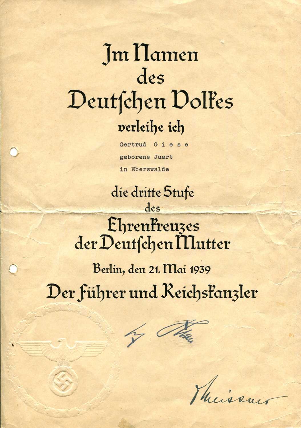 Lot 1188 - [HITLER ADOLF]: (1889-1945)