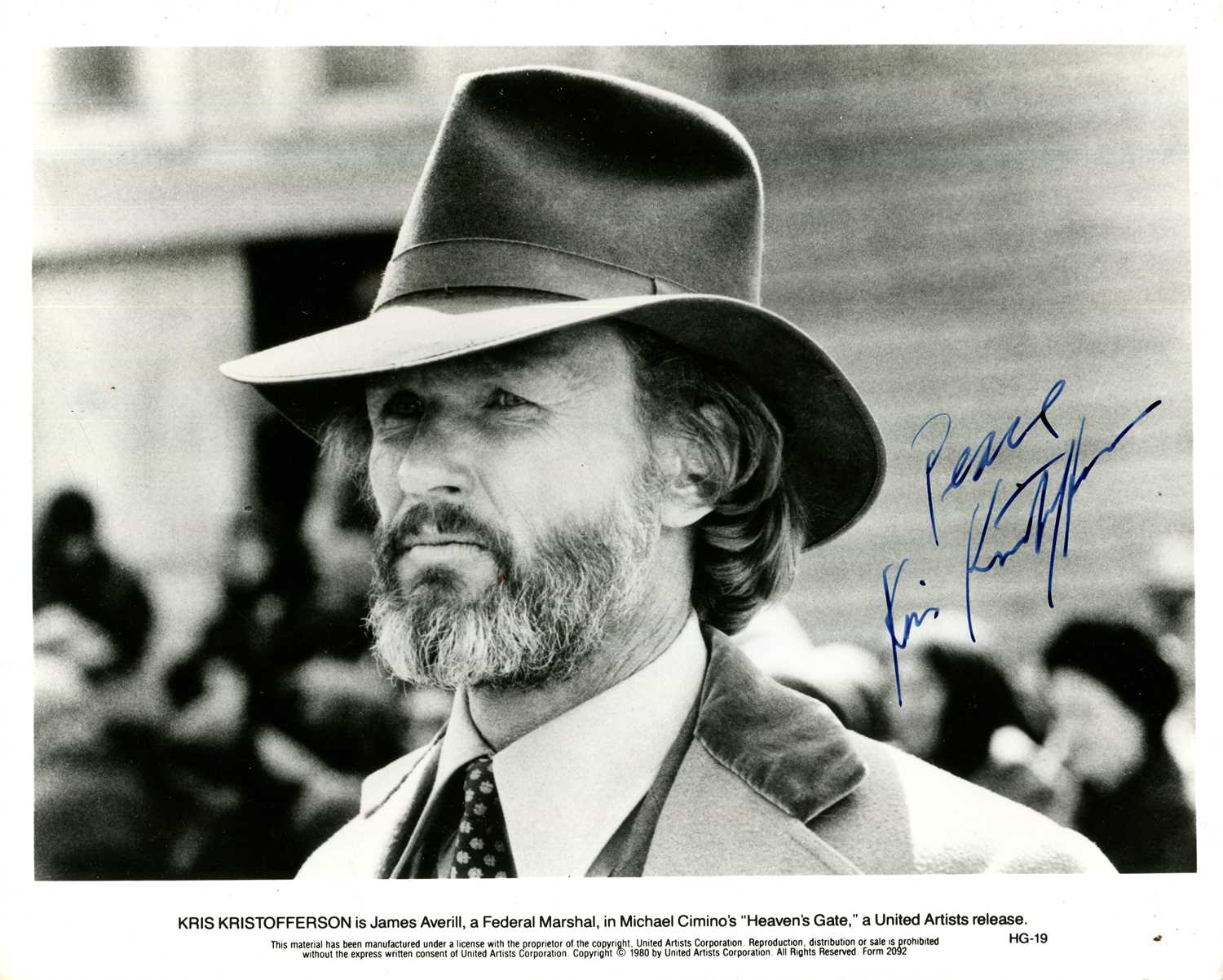 Lot 461 - KRISTOFFERSON KRIS: (1936-2024)